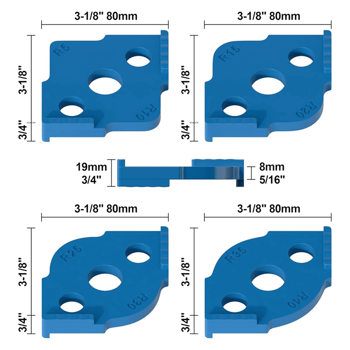 Radius Jig Router Templates 4 Pcs, Corner Radius Routing Templates ...