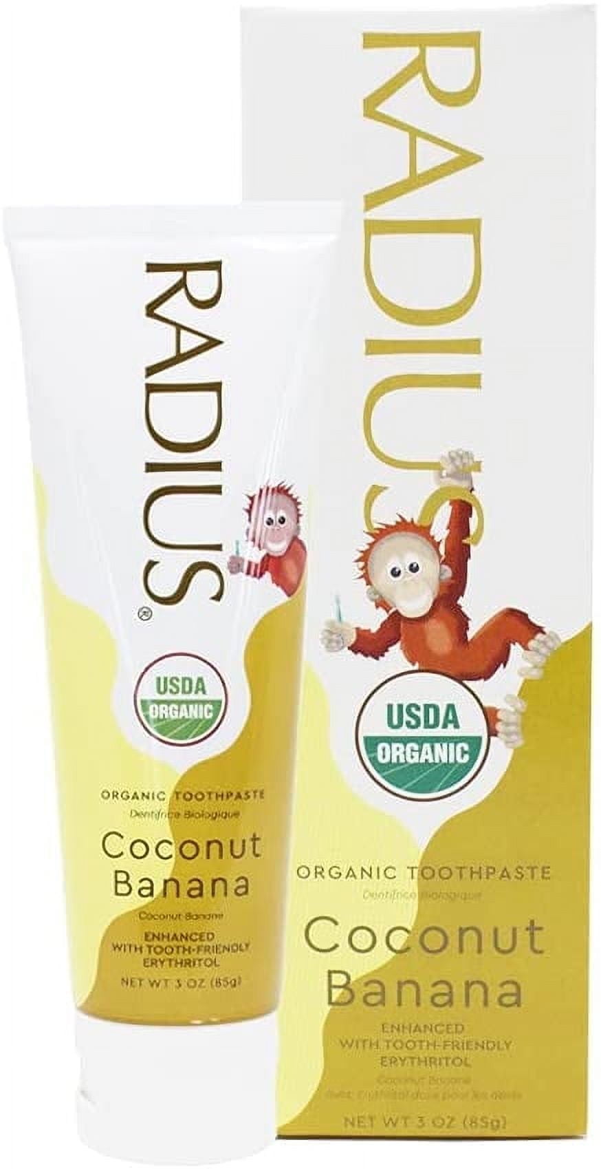 Radius Kid's Organic Toothpaste Coconut Banana - 3 oz Pack of 2 ...