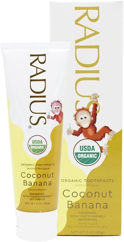 Radius Kid's Organic Toothpaste Coconut Banana - 3 oz Pack of 3 ...