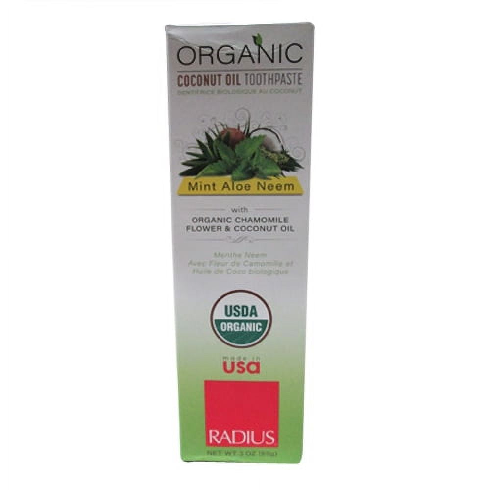 Radius Organic Coconut Oil Toothpaste, Mint Aloe Neem, 3 Oz - Walmart.com