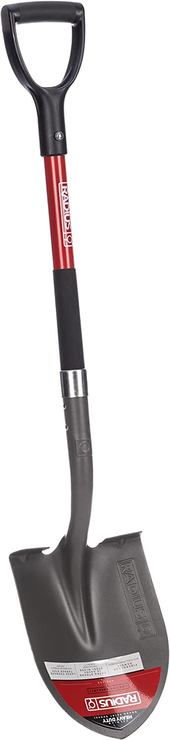 Radius Premium D-Handle Round-Point Shovel, Fiberglass Shaft - Walmart.com