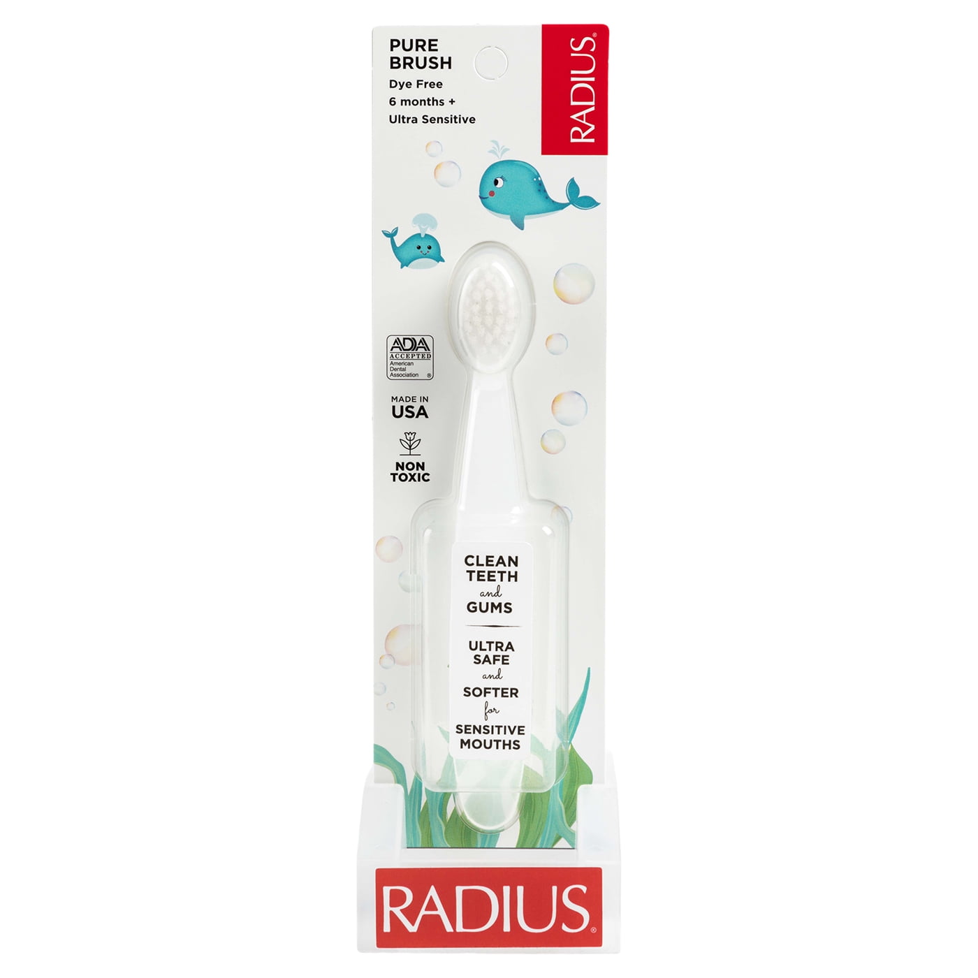 Radius Pure Baby Toothbrush 6-18 Months, Ultra Soft Bristle Infant ...