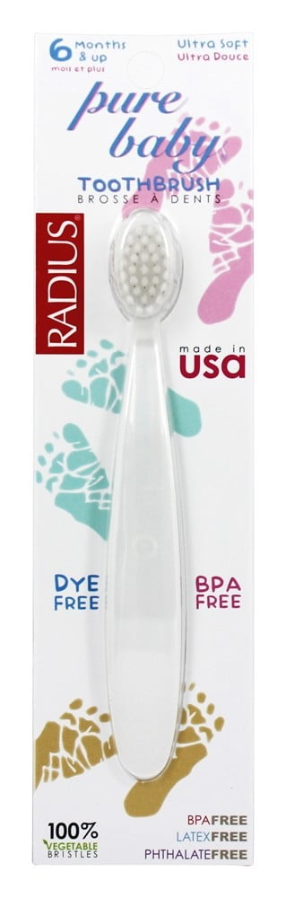 Radius Pure Baby Toothbrush 6-18 Months, Ultra Soft Bristle Infant ...