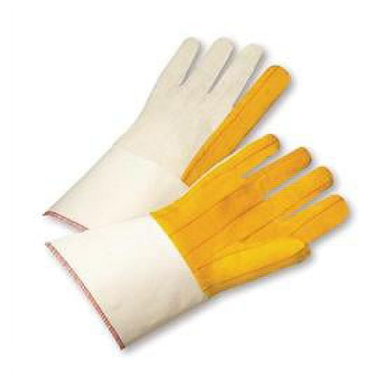 Radnor Gold/White Cotton Clute Cut General Purpose Gloves With Gauntlet ...