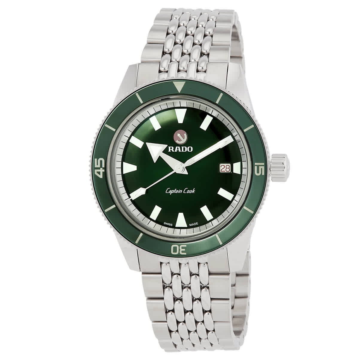 Rado Captain Cook Automatic Green Dial Men's Watch R32505313 - Walmart.com