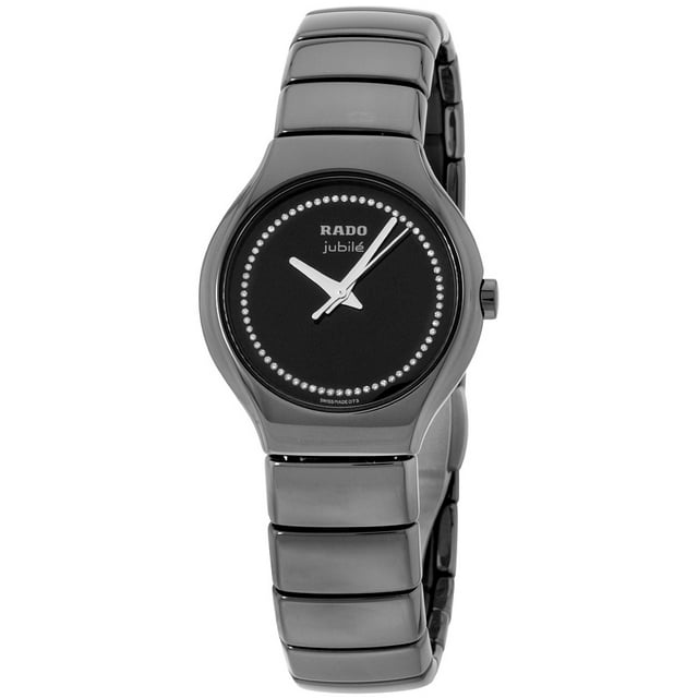 Rado True Jubile Black Dial Ceramic Ladies Watch R27655732 - Walmart.com
