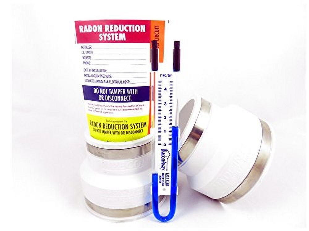 Radon Fan Installation Kit (Rubber couplings, manometer and system ...