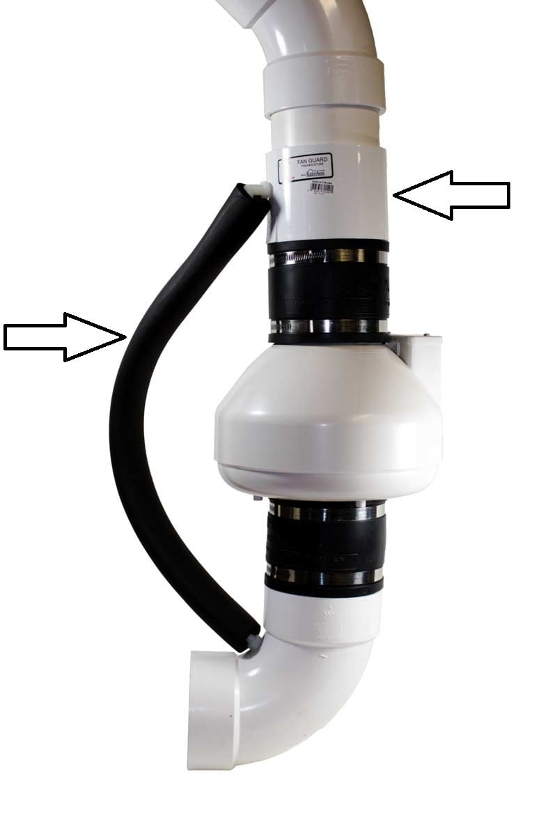 Radon Mitigation Condensation Bypass Kit (Special collar w/out lower ...