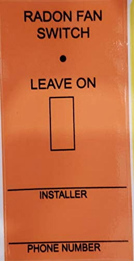 Radon Vent Sticker-ONE (1) Sheet - Walmart.com