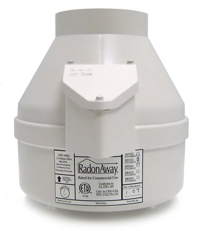 Healthy Air Solutions RadonAway XP201 Radon Mitigation Fan, 4x4 PVC ...