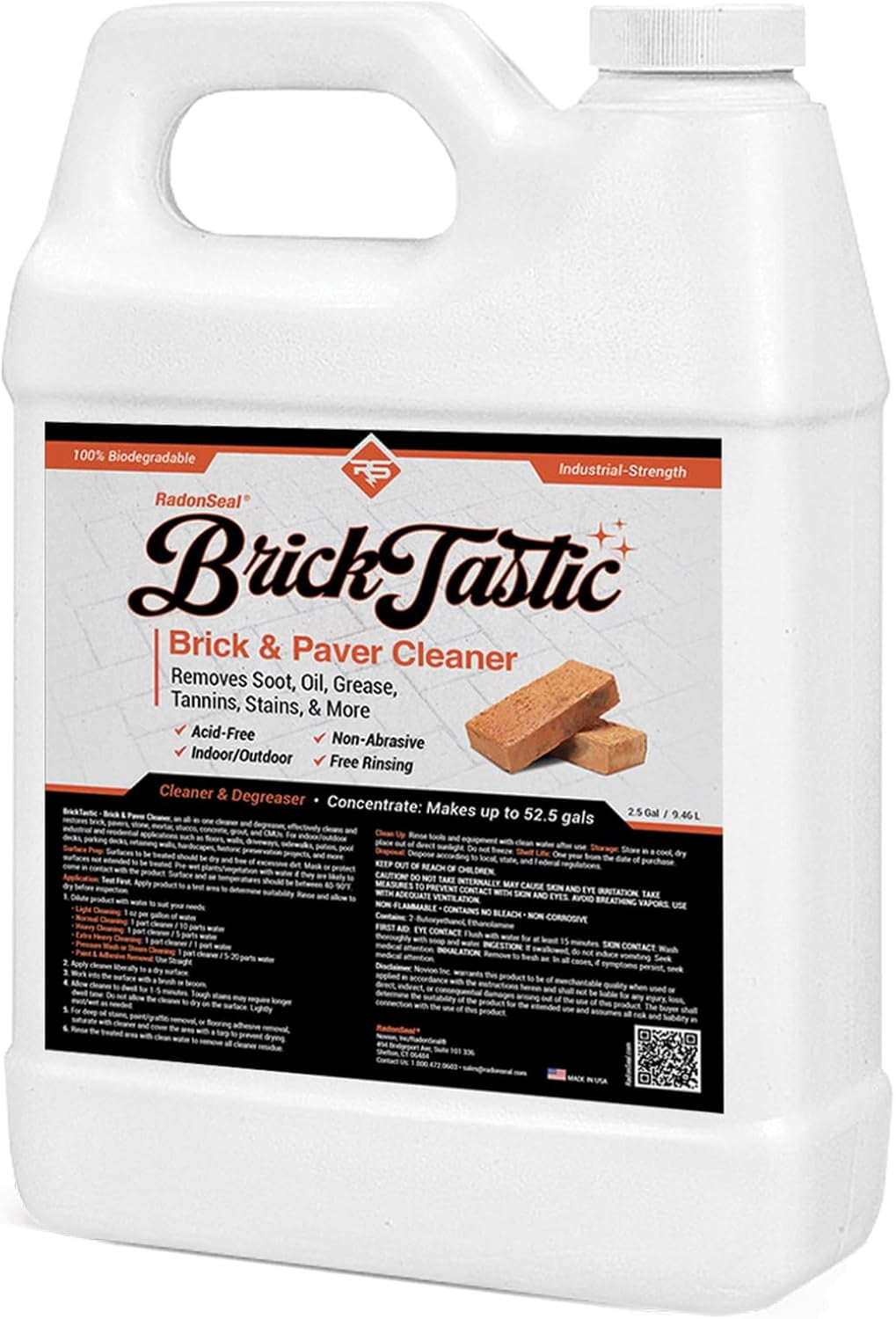 RadonSeal BrickTastic Brick & Paver Cleaner (2.5-gal) - Industrial ...
