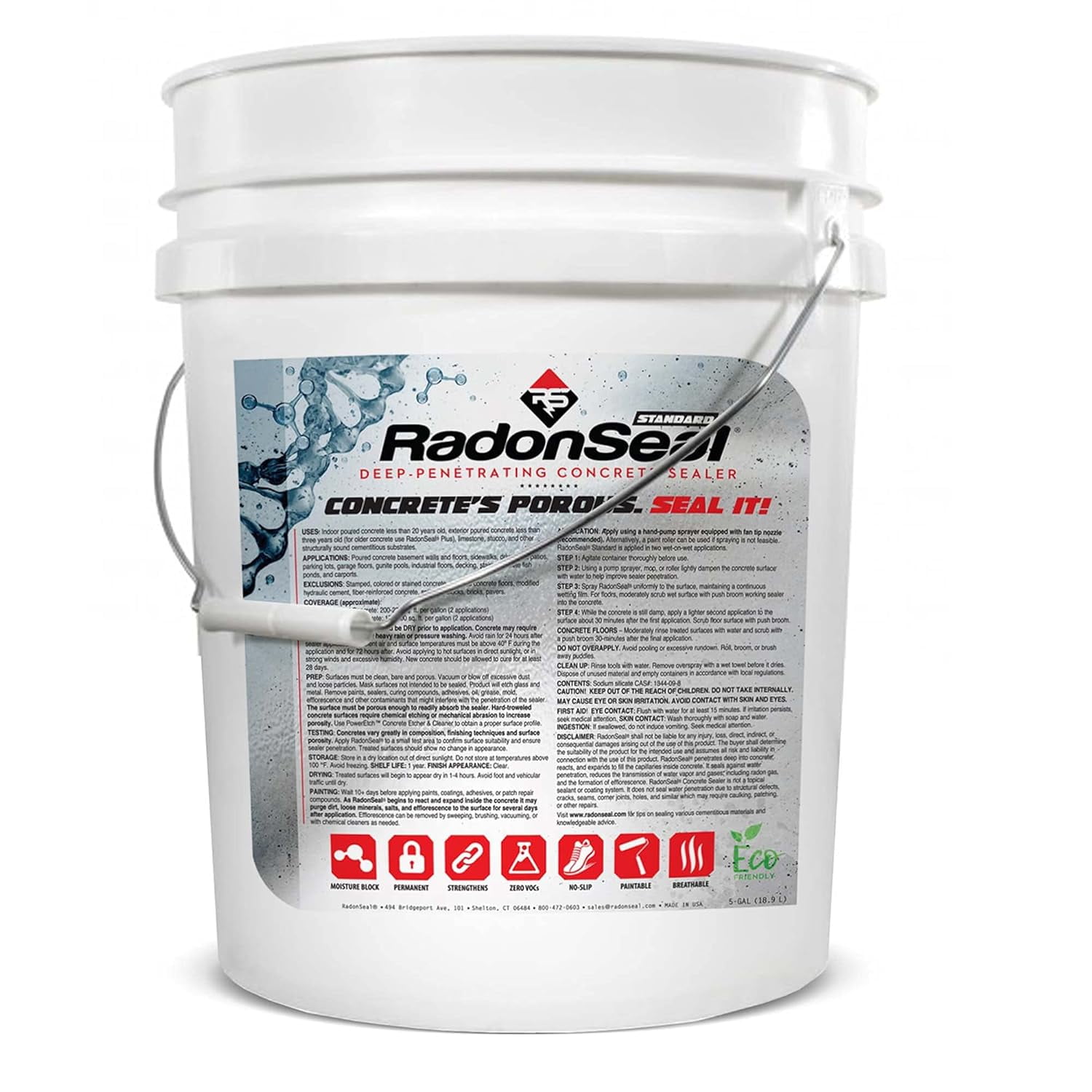 RadonSeal Standard Deep-Penetrating Concrete Sealer - Basement ...
