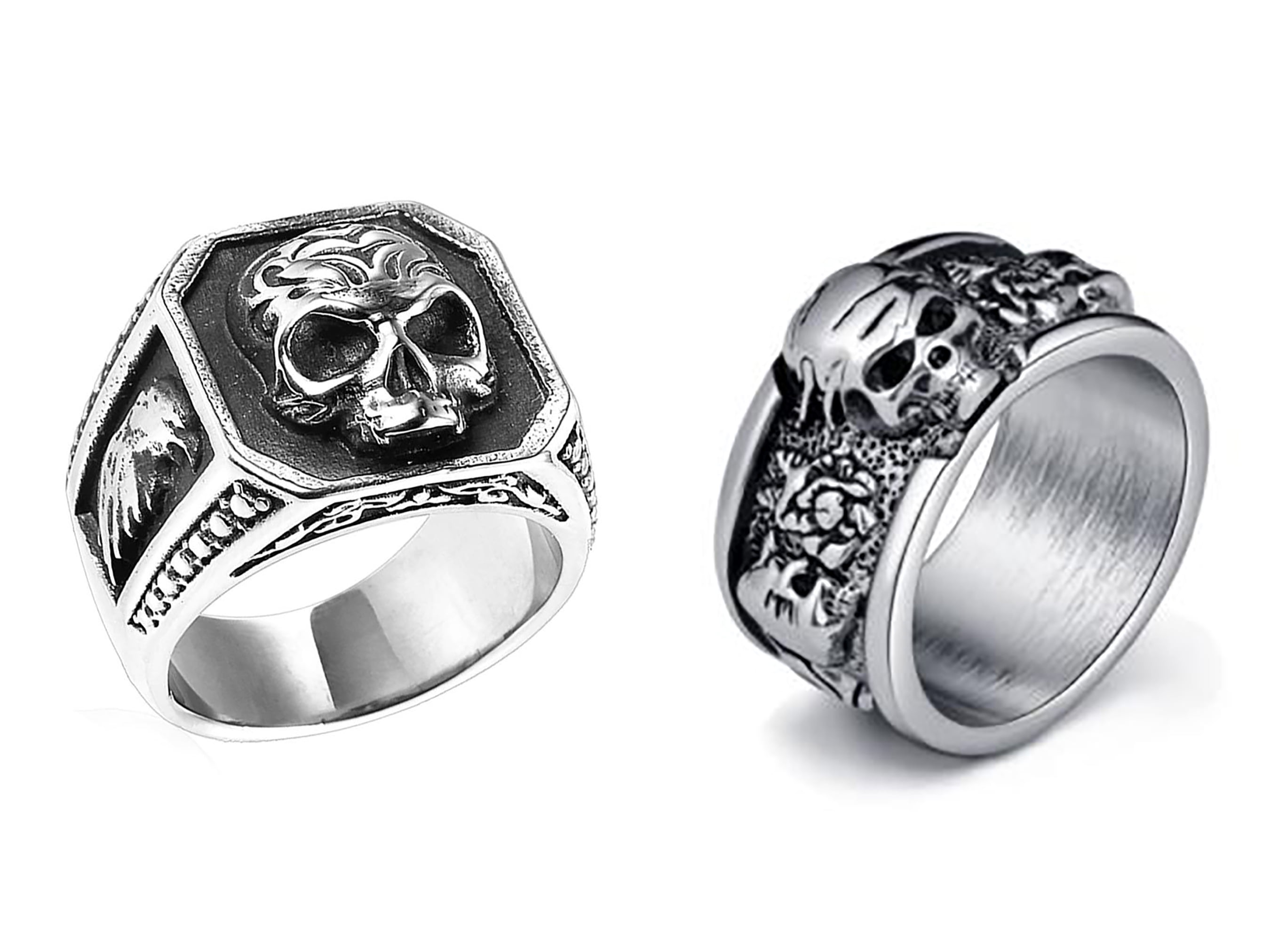 Radyan Vintage Punk Rings for Men Women Teen Girls | Stainless Steel ...