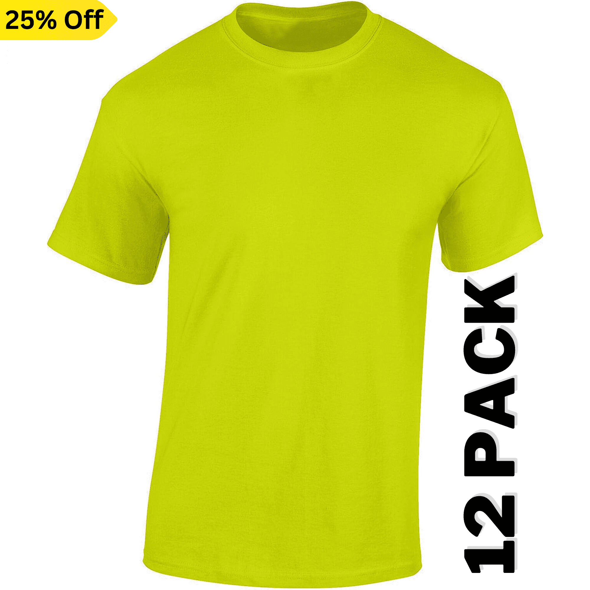 Radyan's Best Hi-Vis Short Sleeve Safety Tee, Safety T-Shirt, 100% ...