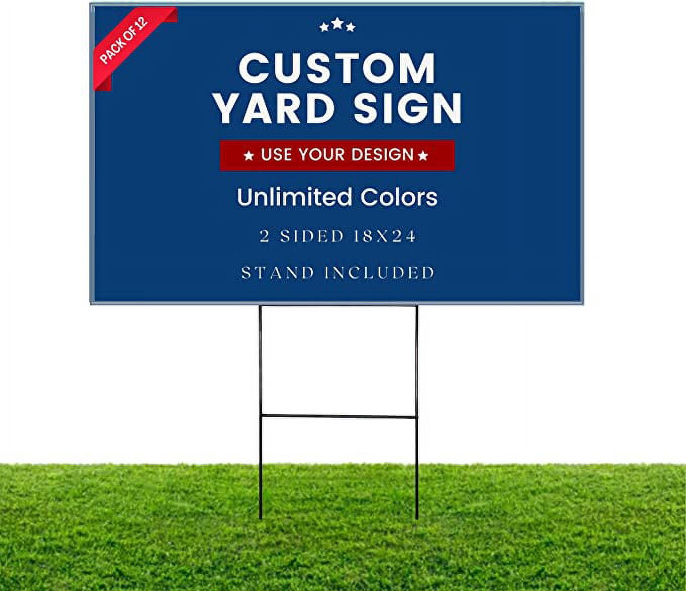 Radyan's Custom Yard Signs with Stakes 18x24 Personalized Corrugated ...