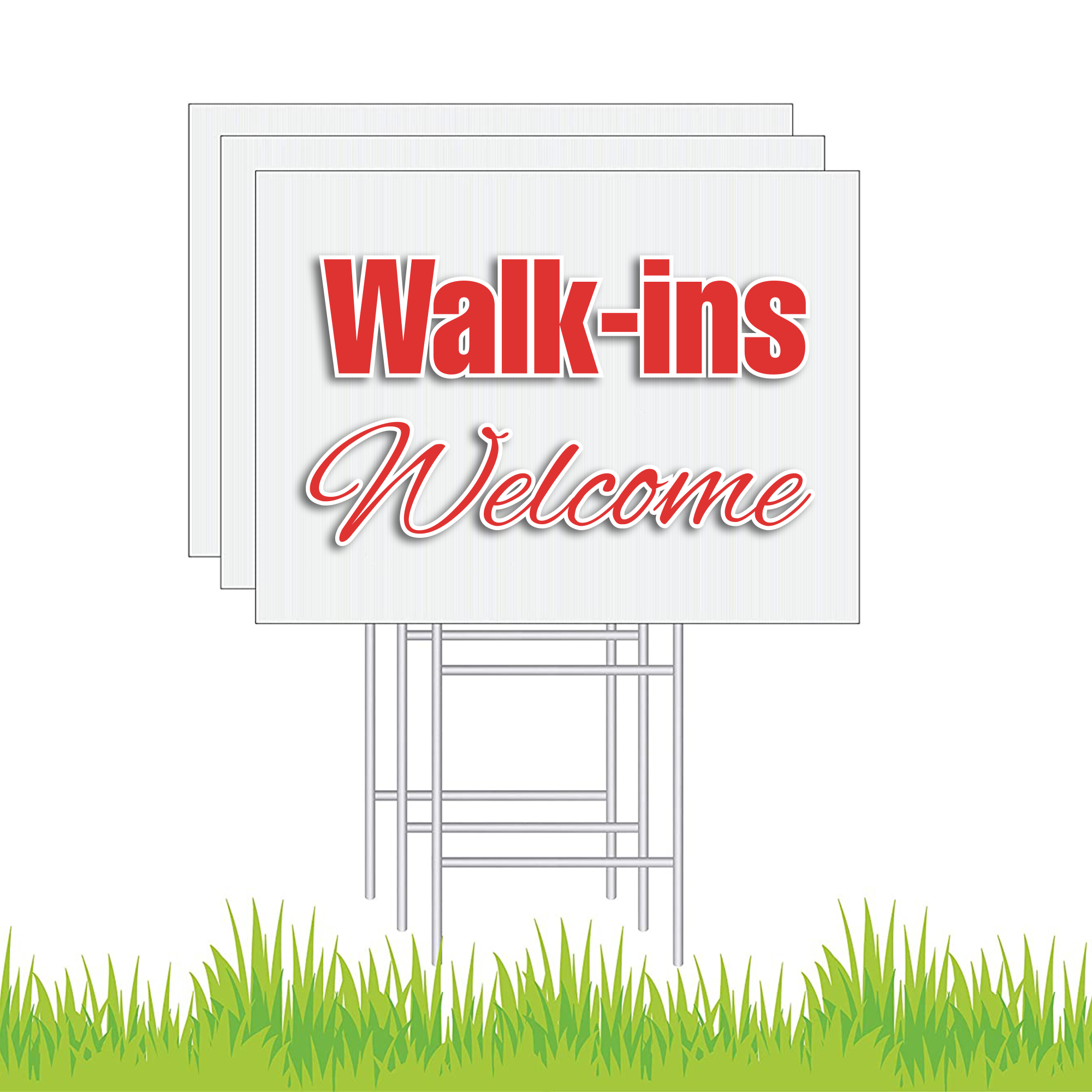 Radyan's Walk-INS Welcome 18"x24" Yard Sign & Stake Outdoor Plastic ...