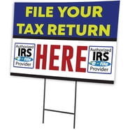 VIBE INK Large 18x24-inches Income Tax Return Services Directional ...