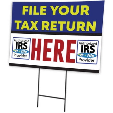 VIBE INK Large 18x24-inches Income Tax Return Services Directional ...