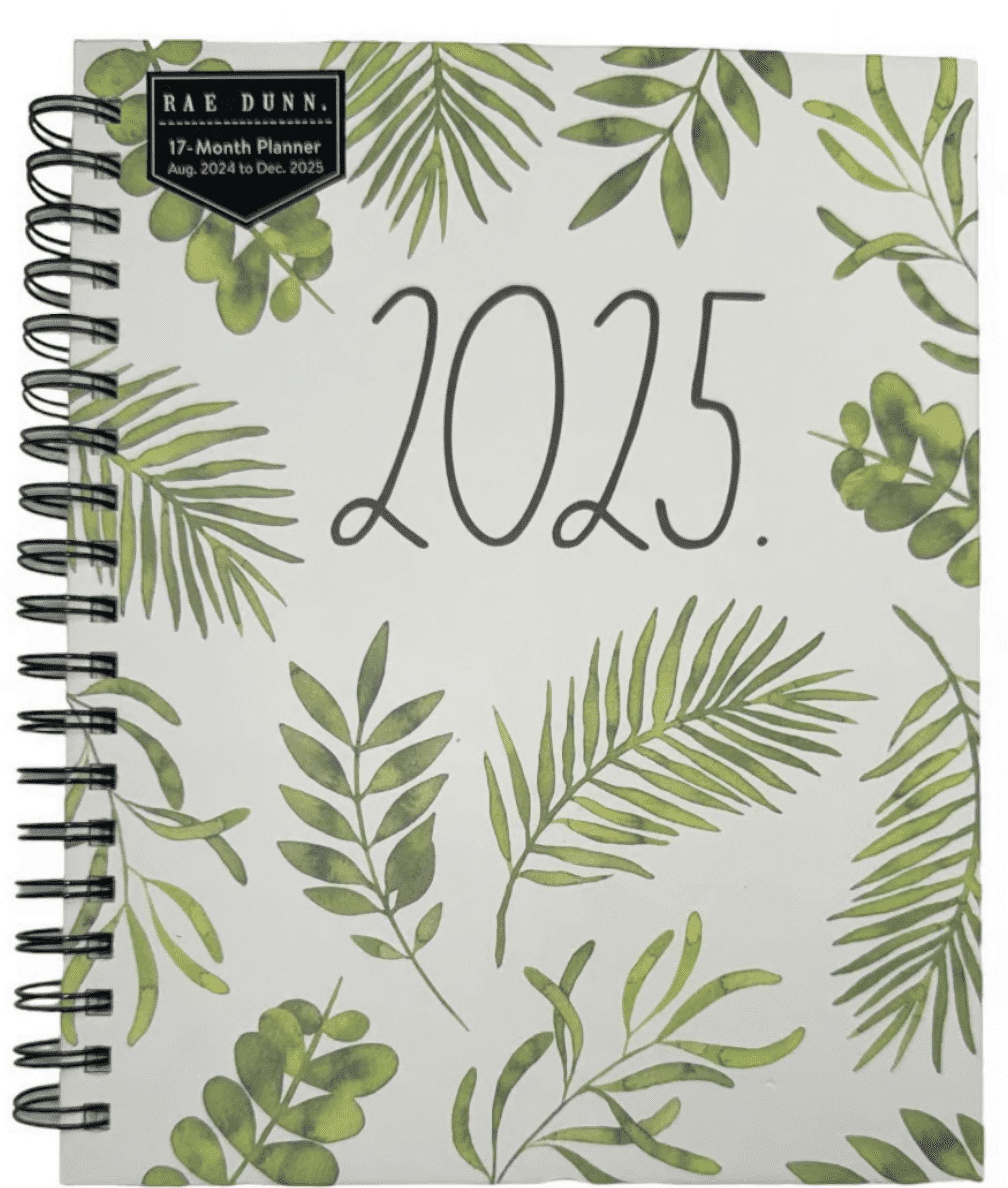 Rae Dunn 2024-2025 Hard Cover Green Leaves Planner - Walmart.com