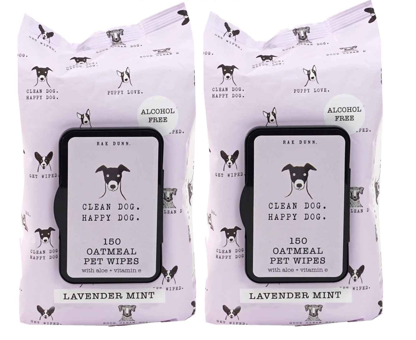 Rae Dunn Clean Dog Happy Dog Wipes, Soft & Gentle Oatmeal Pet Wipes for ...