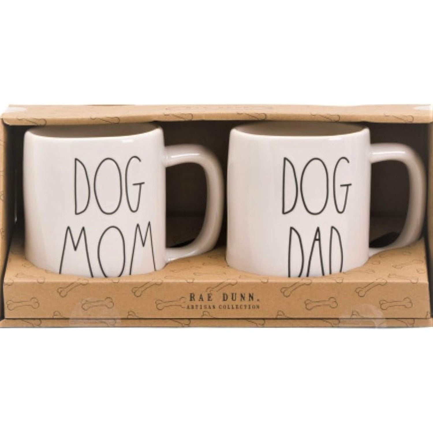 Rae Dunn"DOG MOM/DOG DAD" Ceramic Mug Set - Pet lover gift - Walmart.com
