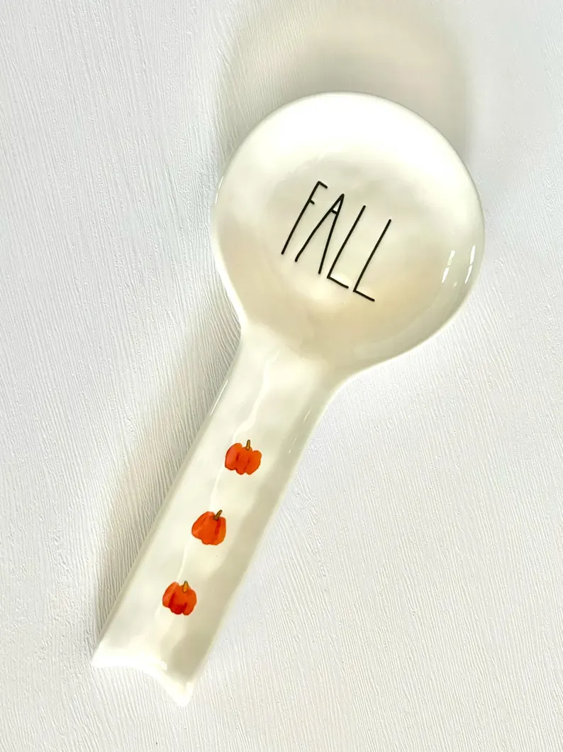 Rae Dunn FALL Ivory Spoon Rest with Orange Pumpkins - Walmart.com