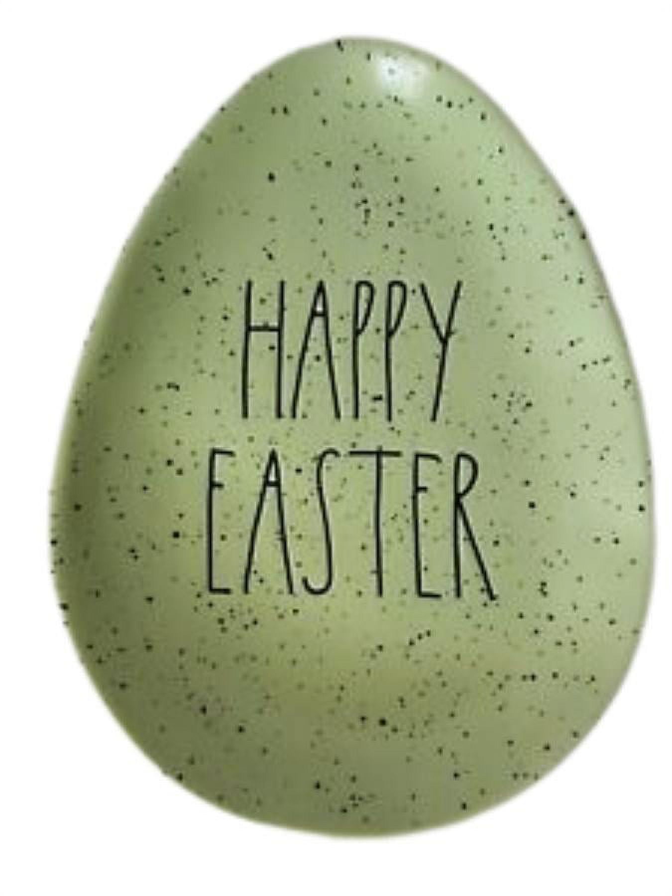 Rae Dunn Green Speckled HAPPY EASTER in Black LL letters Egg shaped 6 ...
