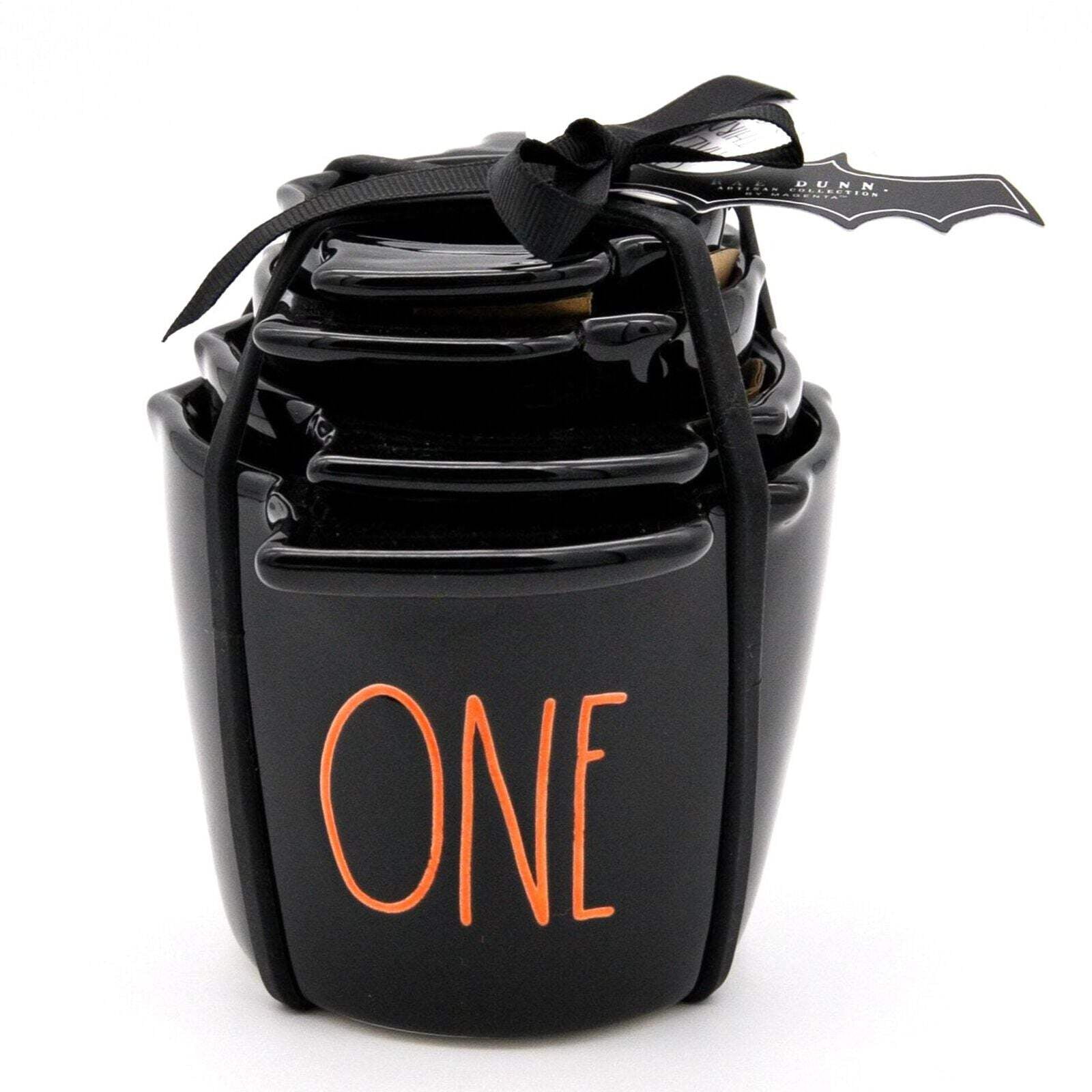 Rae Dunn Halloween Measuring Cups, Black Bat Cups Orange Lettering ...