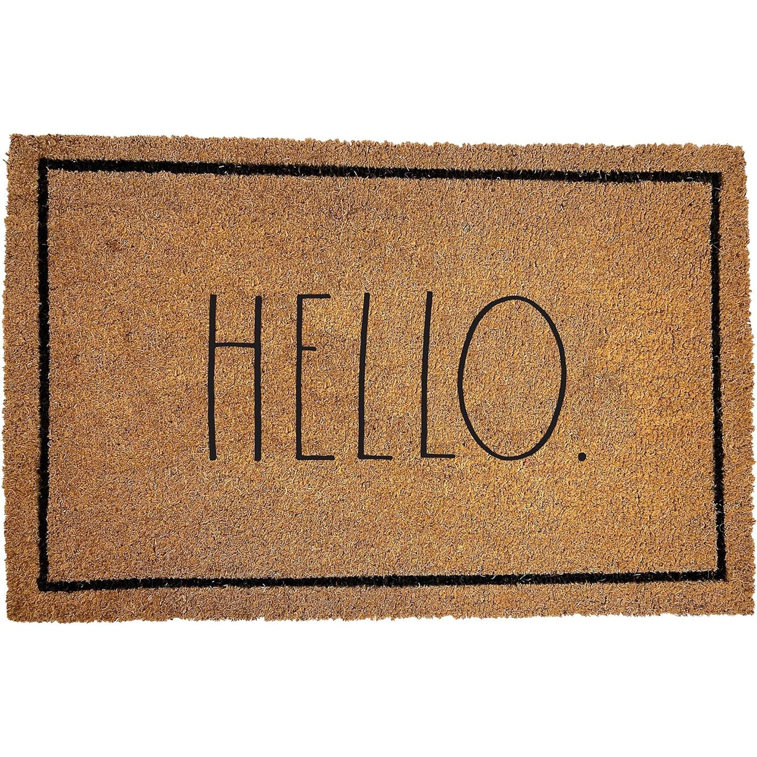 Rae Dunn Hello Door Mat - 18" x 30" Welcome Mat - Coco Coir Coconut ...