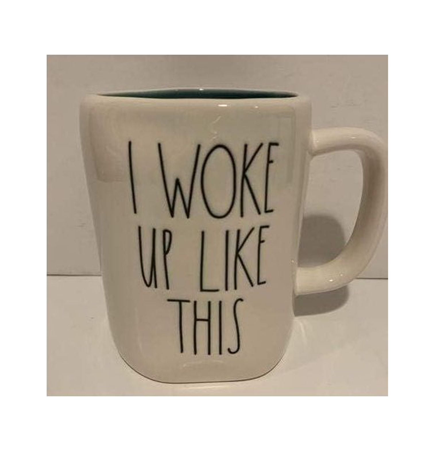 Rae Dunn I WOKE UP LIKE THIS mug coffee tea cup - Turquoise inside ...