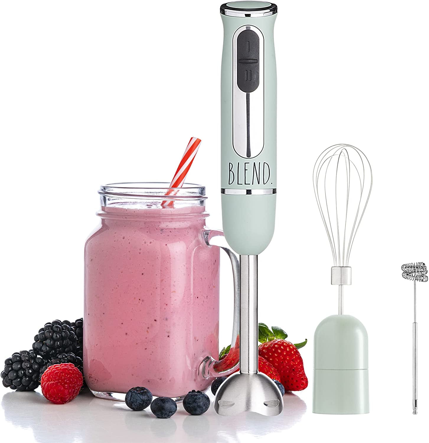 Rae Dunn Immersion Hand Blender- Handheld Immersion Blender with Egg ...