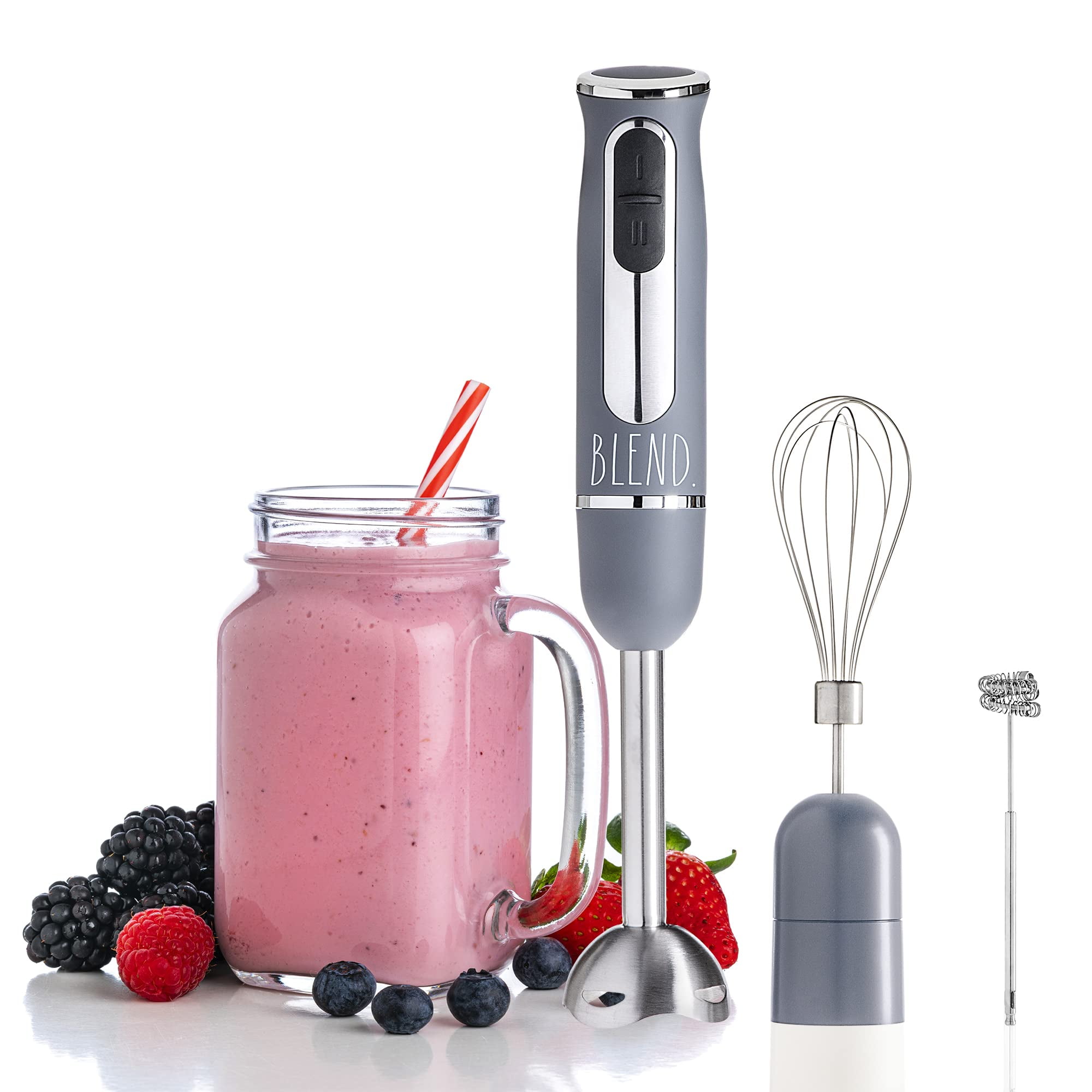 Rae Dunn Electric Immersion Hand Mixer & Blender with Whisk and Frother ...