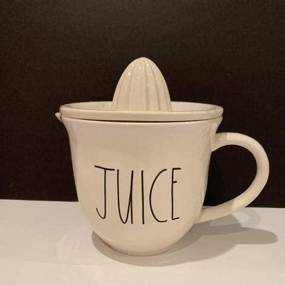 Rae Dunn JUICE Ivory 2 Piece Ceramic Juicer Set with Black LL Letters ...