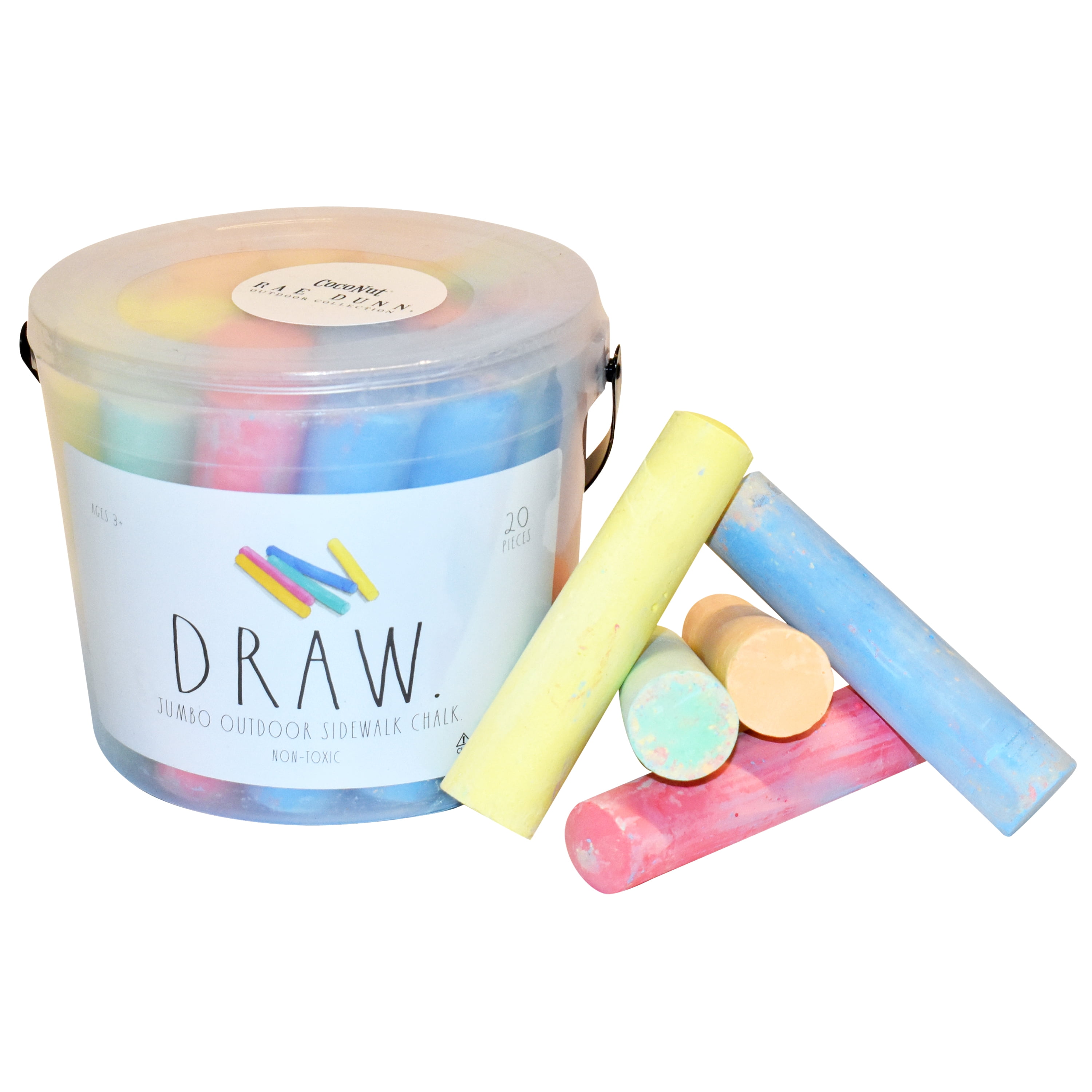 Rae Dunn Jumbo Outdoor Sidewalk Chalk - DRAW Theme - 20pc Non-Toxic ...