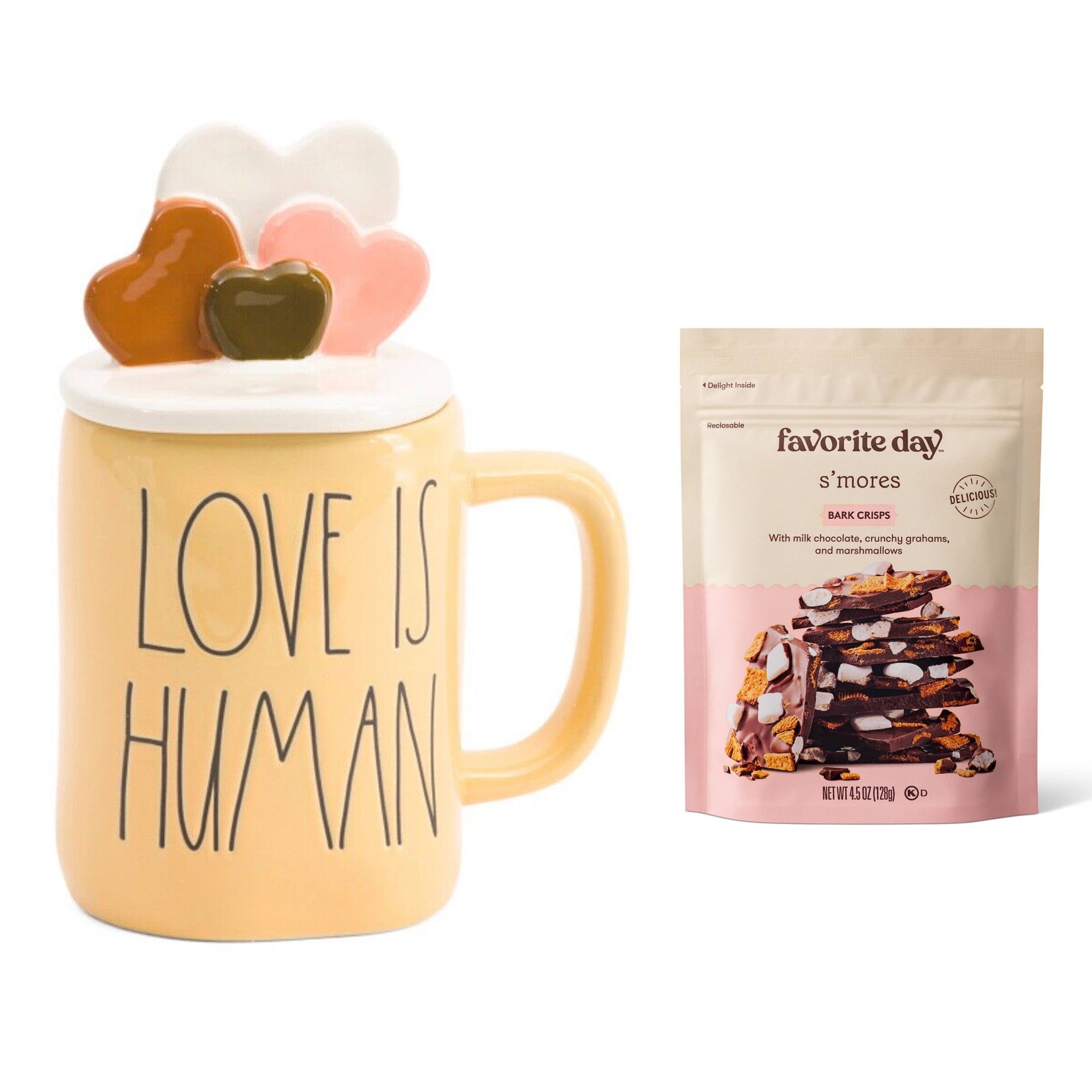Rae Dunn Love Is Human Yellow Mug Valentine's Day Gift with Favorite ...