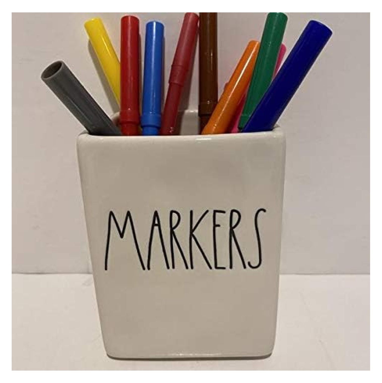 Rae Dunn MARKERS Holder - Ceramic Office Desk Organizer - Walmart.com