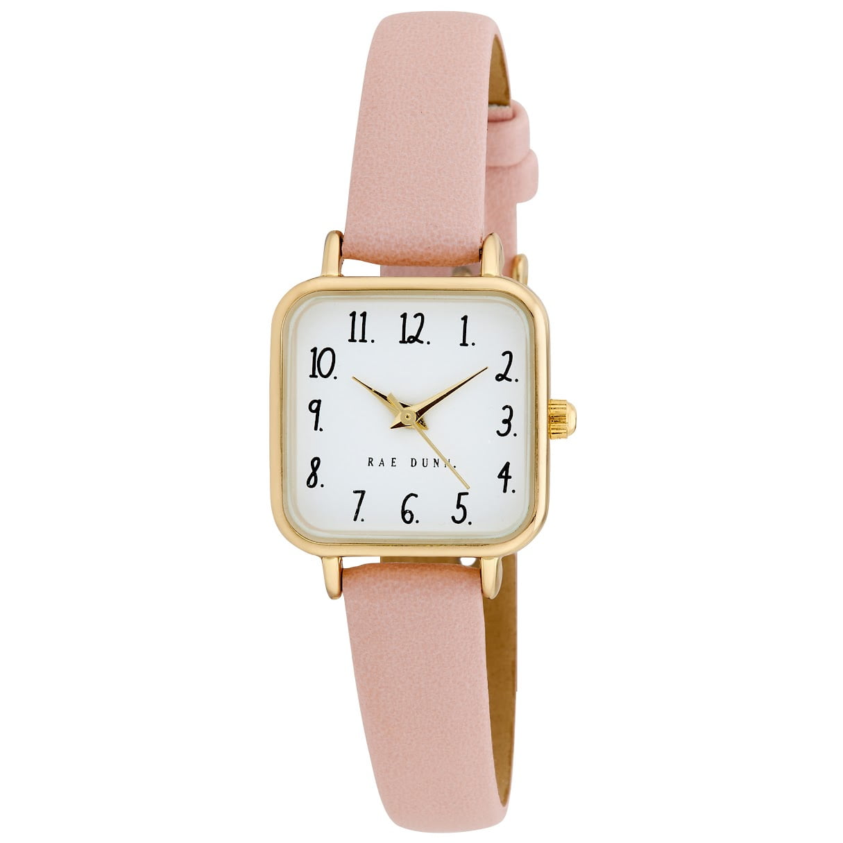 Rae Dunn Women's AMY Gold 24mm Square Face Vegan Leather Strap Watch ...