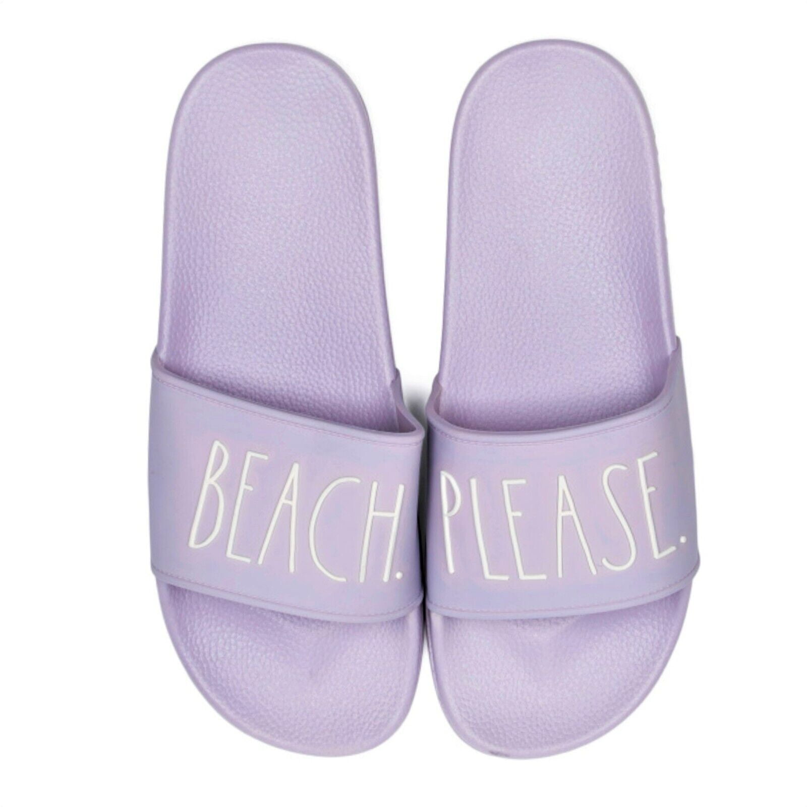 Rae Dunn Women's Beach Please Slip On Casual Slide Sandals - Walmart.com