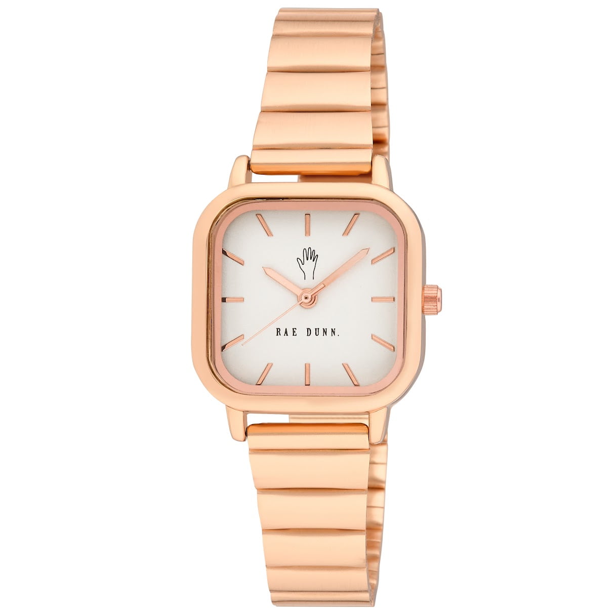 Rae Dunn Women's LUNA Rose Gold 26mm Square Face Gilded Bracelet Watch ...