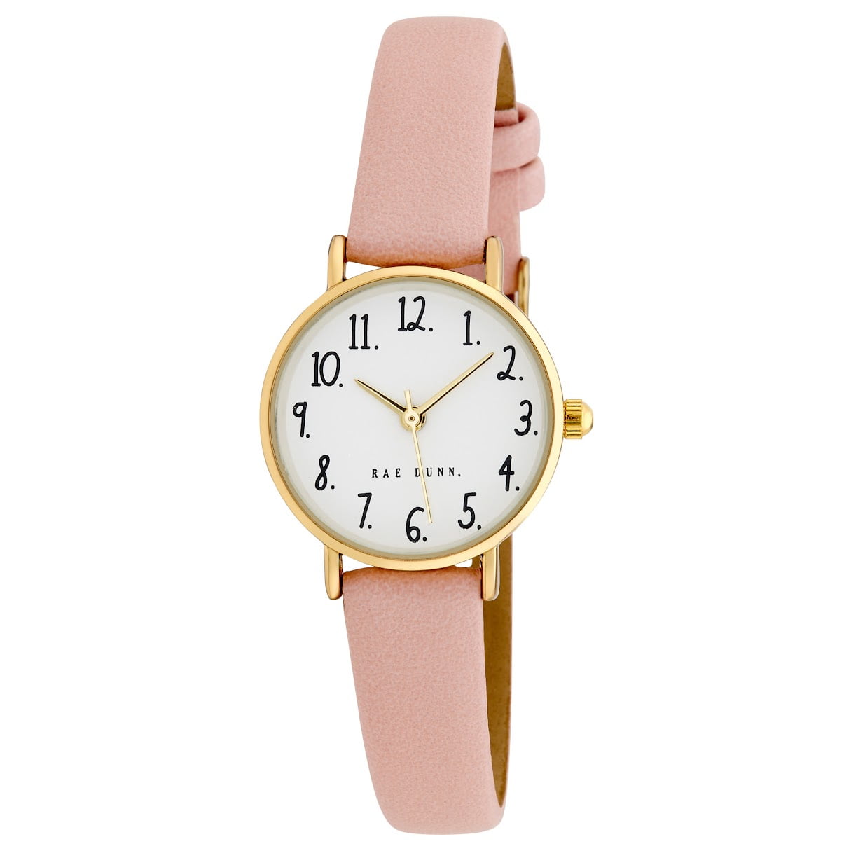 Rae Dunn Women's MEGAN Gold 26mm Round Face Vegan Leather Strap Watch ...
