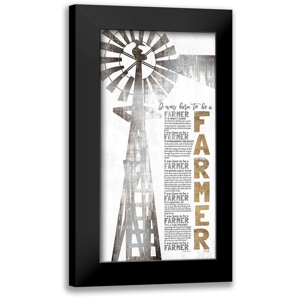 Rae, Marla 14x24 Black Modern Framed Museum Art Print Titled - Born to be a Farmer - Walmart.com