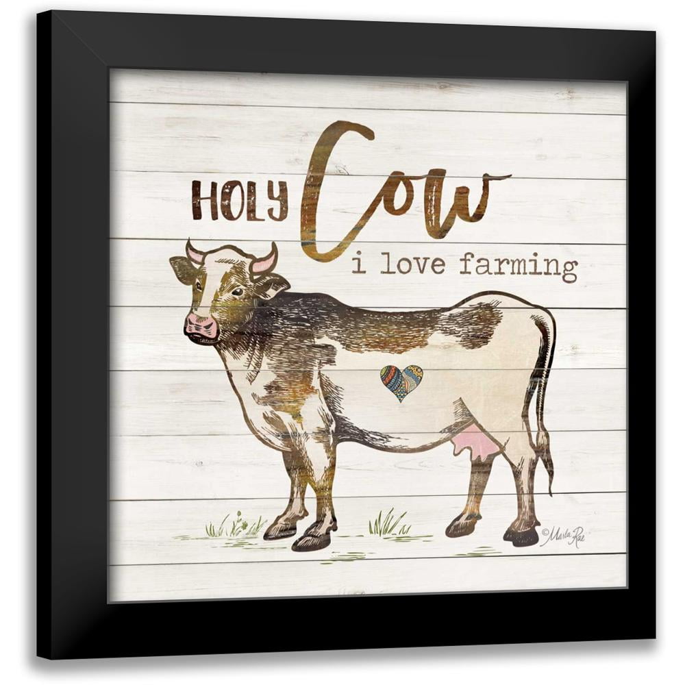 Rae, Marla 15x15 Black Modern Framed Museum Art Print Titled - Holy Cow ...