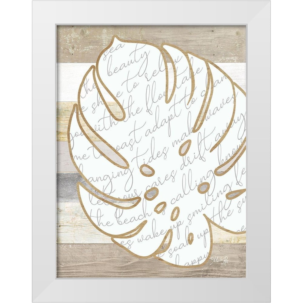 Rae, Marla 15x18 White Modern Wood Framed Museum Art Print Titled - Coastal Leaf II - Walmart.com