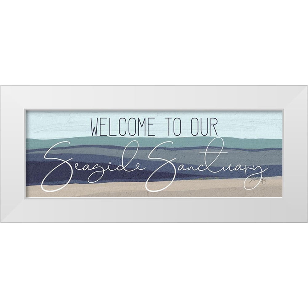Rae, Marla 24x11 White Modern Wood Framed Museum Art Print Titled - Welcome to Our Seaside ...