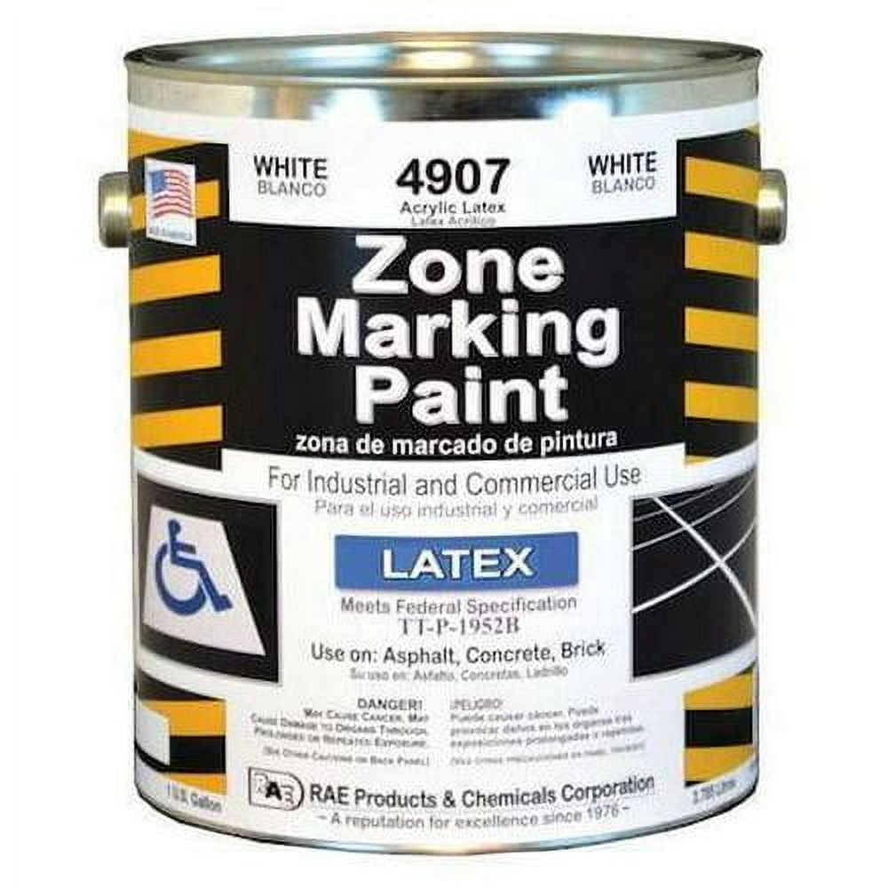 Rae Traffic Zone Marking Paint, 1 gal., White, Latex Acrylic -Based ...