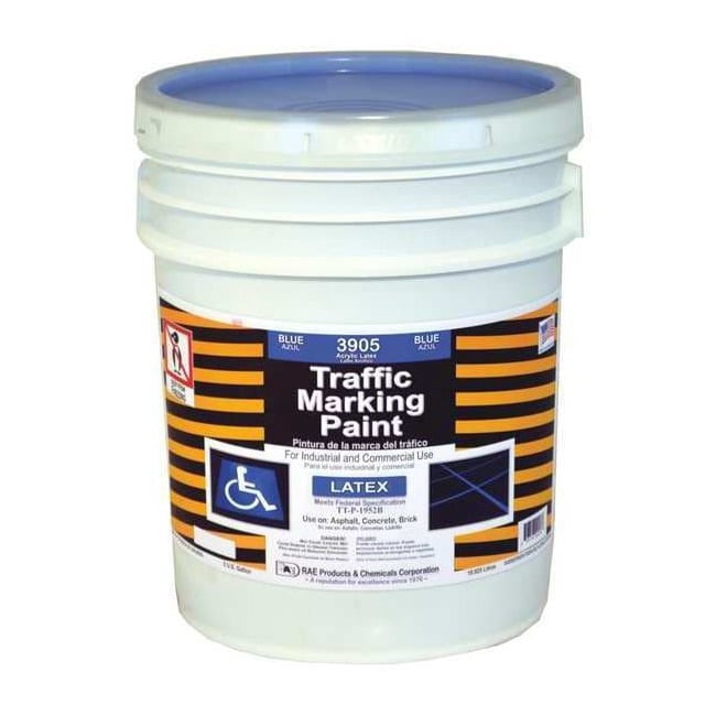 Rae 5 Gallon Size Traffic Zone Marking Paint, Blue for Asphalt, Brick ...