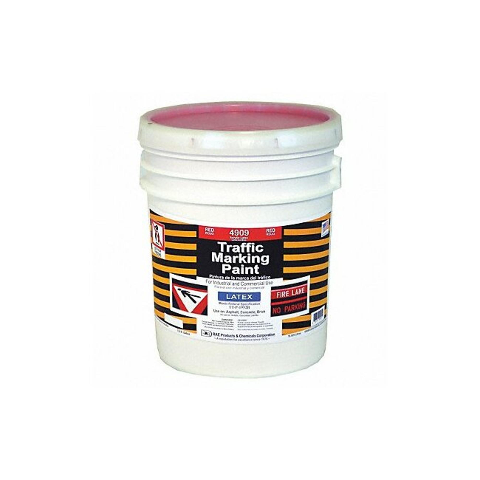 Rae Traffic Zone Marking Paint, 5 gal., Red, Latex Acrylic -Based 4909 ...