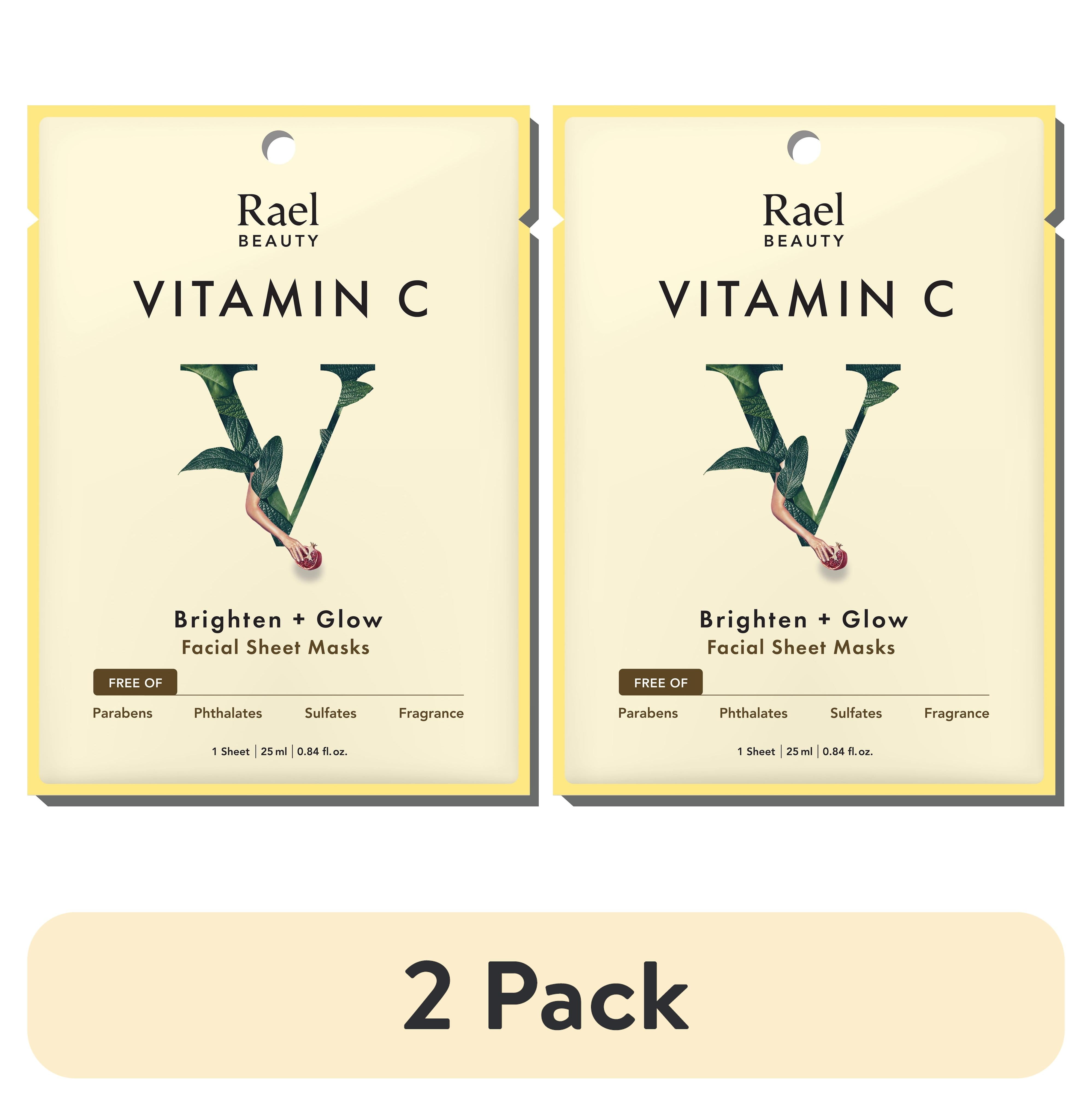 (2 pack) Rael Beauty Vitamin C Facial Sheet Mask for Dull Skin ...