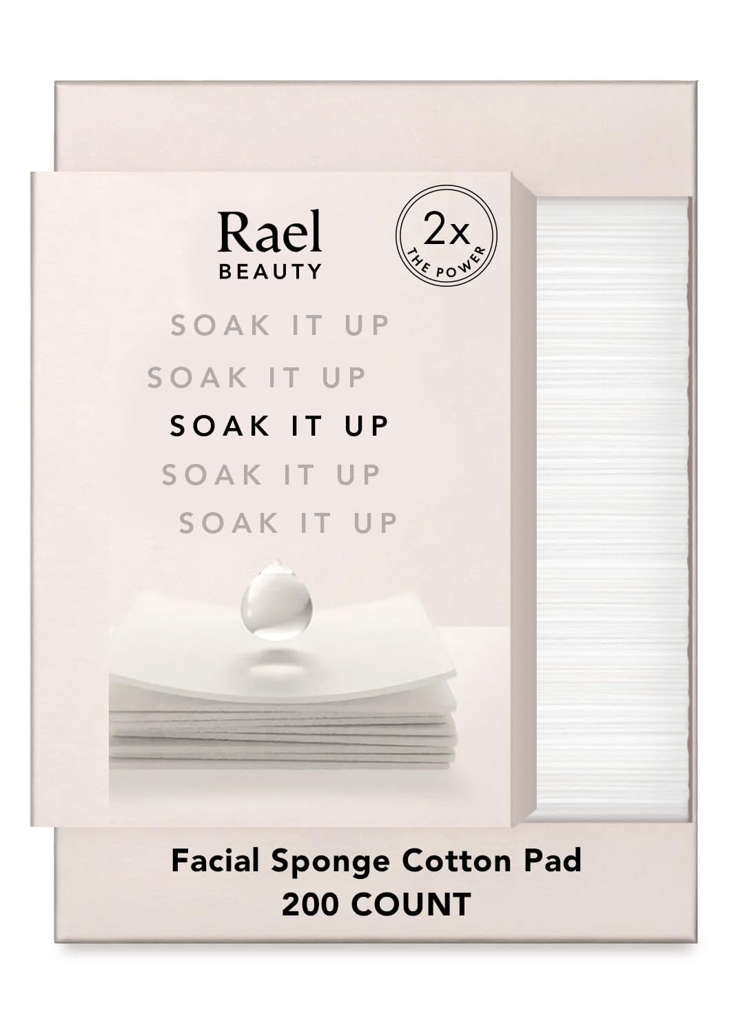 Rael Cotton Pads for Face - Facial Sponge, Square Pad Use with Toner ...