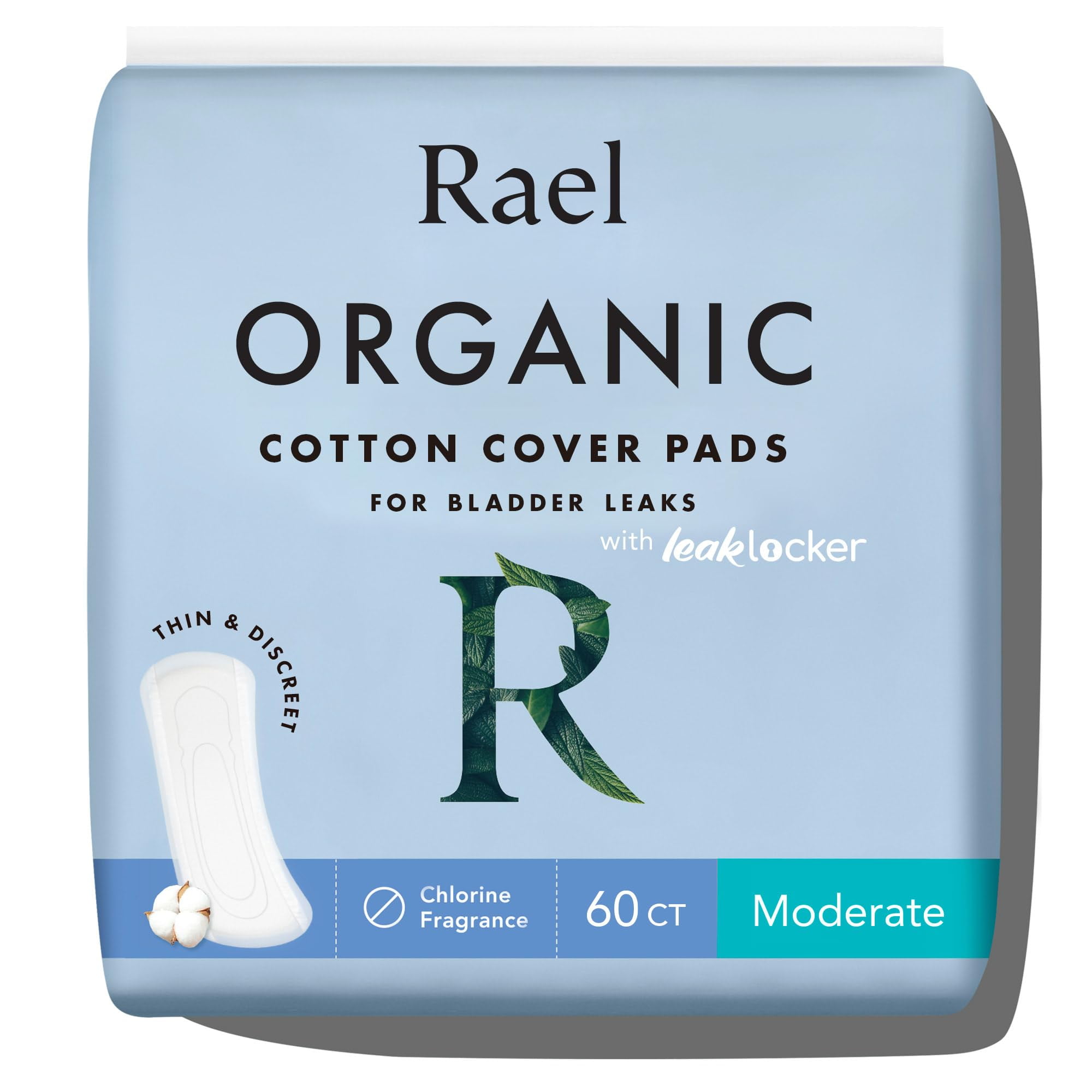 Rael Incontinence Pads for Women, Organic Cotton Cover, Postpartum ...